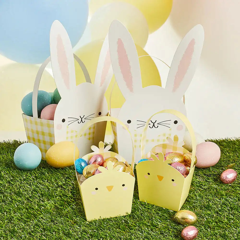 Easter Bunny & Chick Baskets (x5) | Egg Hunt Accessories | Party Pieces