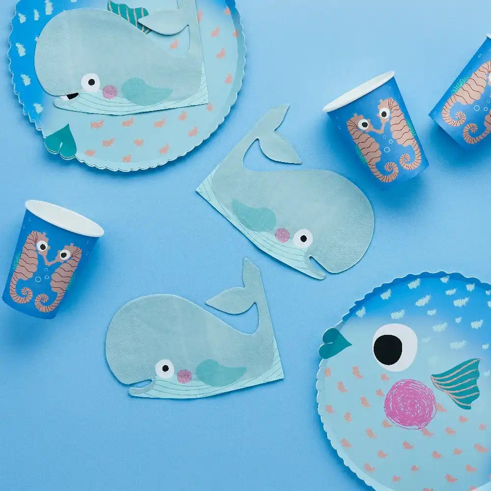 Whale Paper Napkins (x16) | Ocean Inspired Party | Party Pieces