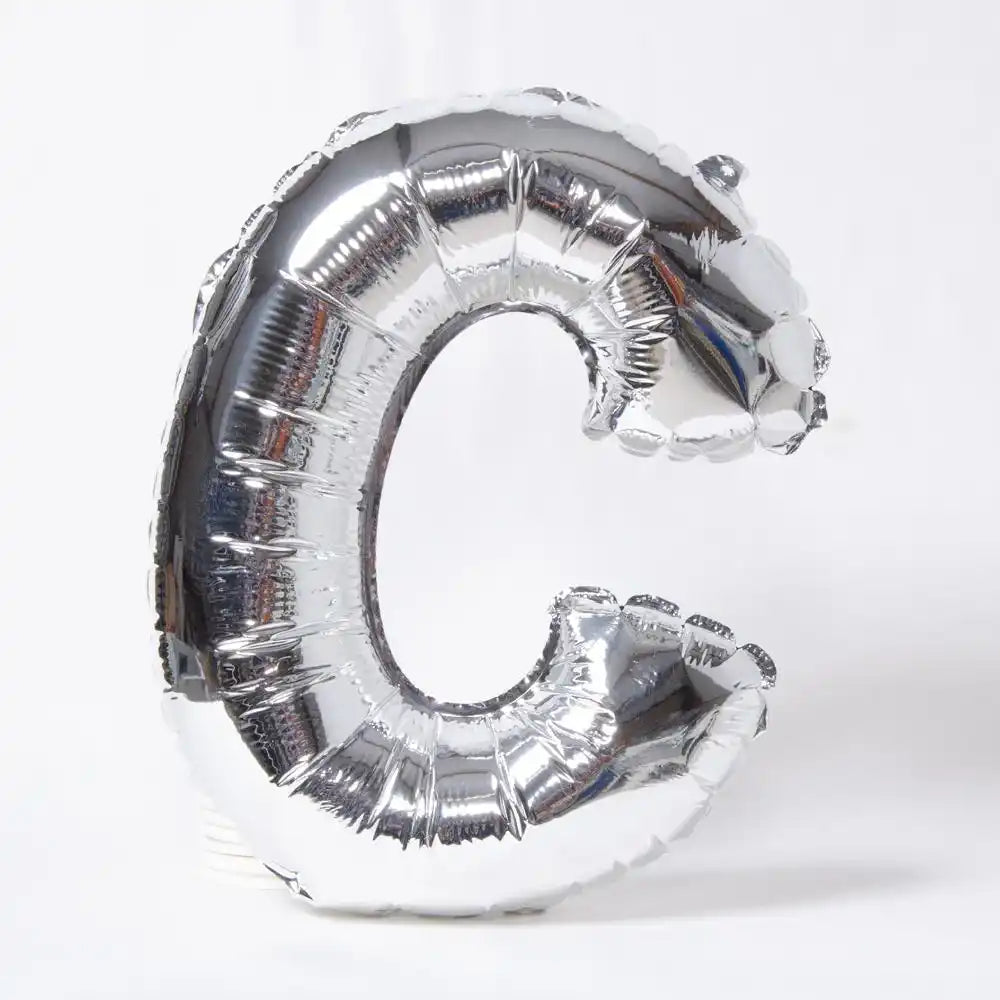 Silver 16" Letter C Party Balloon | Air-Fill Balloons | Party Pieces