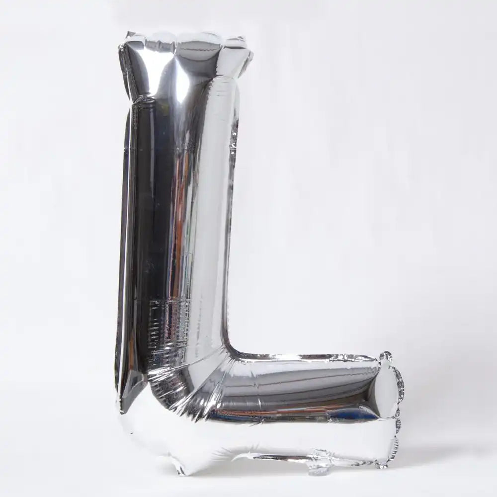 Silver 16" Letter L Party Balloon | Air-Fill Balloons | Party Pieces