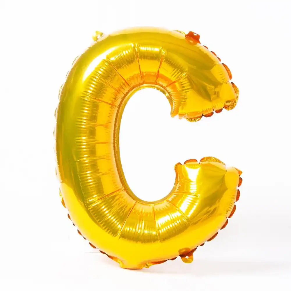Gold 16" Letter C Party Balloon | Air-Fill Balloons | Party Pieces