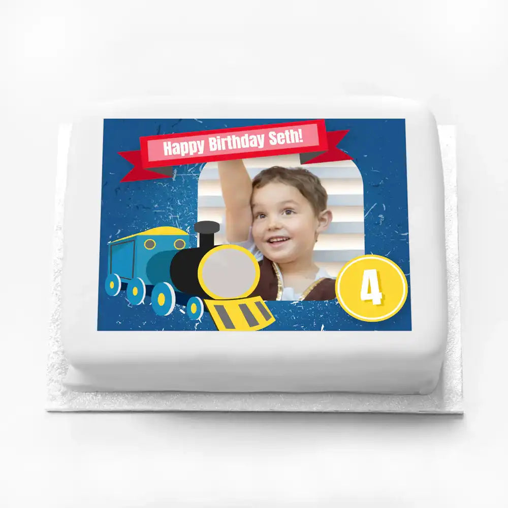 Personalised Photo Cake - Steam Train | Birthday Cakes | Party Supplies ...