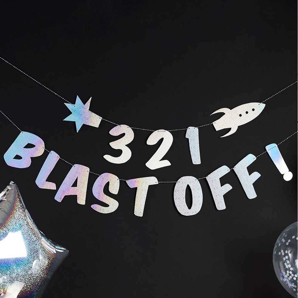 Blast off Party Banner (2m) | Space-Themed Decorations | Party Pieces