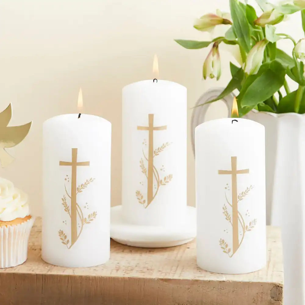 Communion Candle With Cross | Holy Communion | Party Pieces