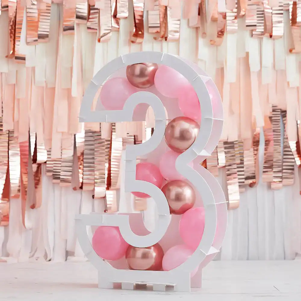 Balloon Mosaic Number Stand 3 | Party Decorations | Party Pieces