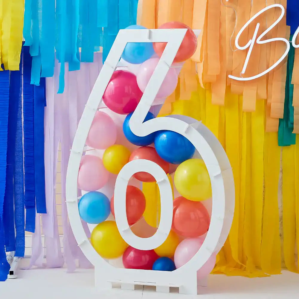 Balloon Mosaic Number Stand 6 | Party Decorations | Party Pieces