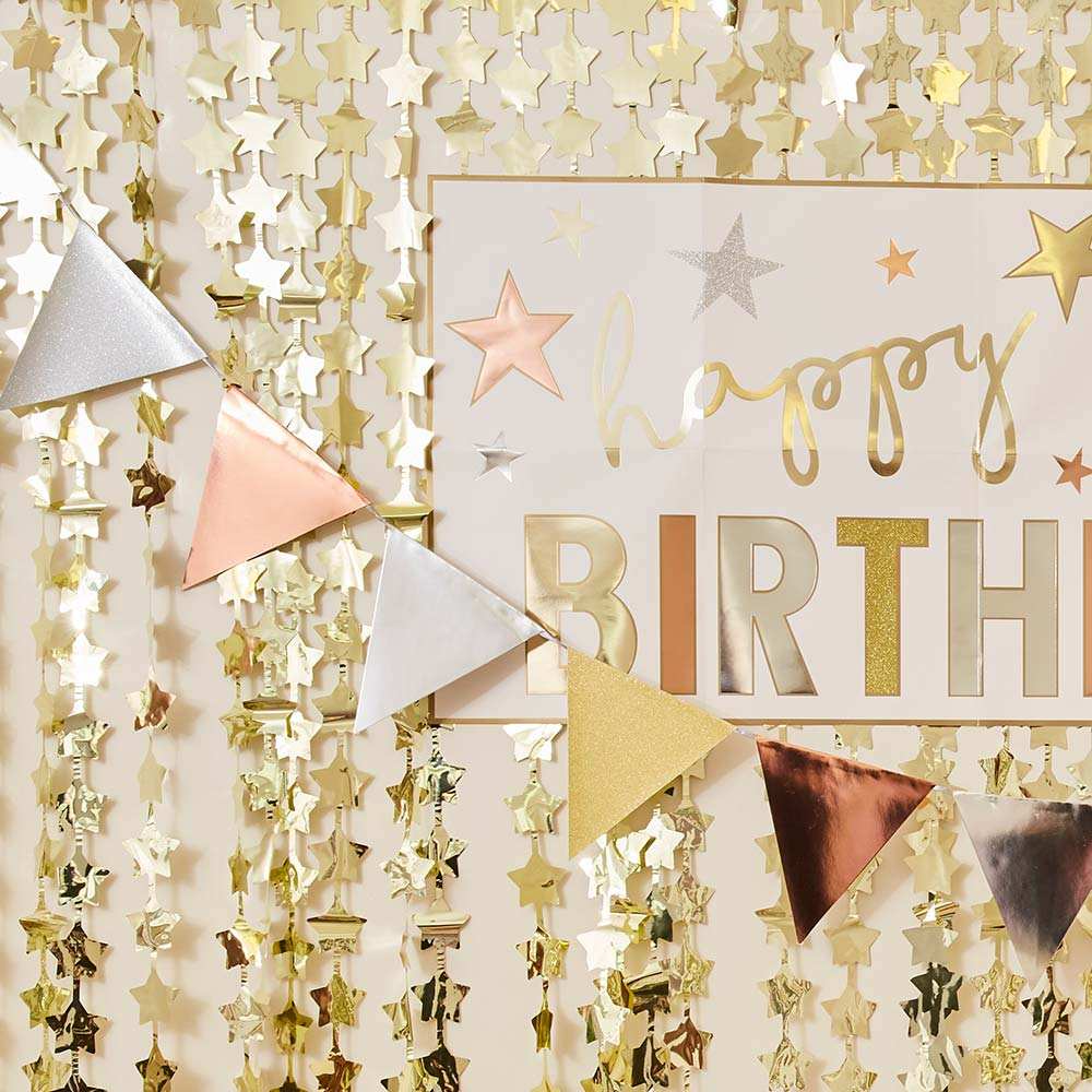 Glitter and Foil Card Bunting | Metallic Birthday | Party Pieces