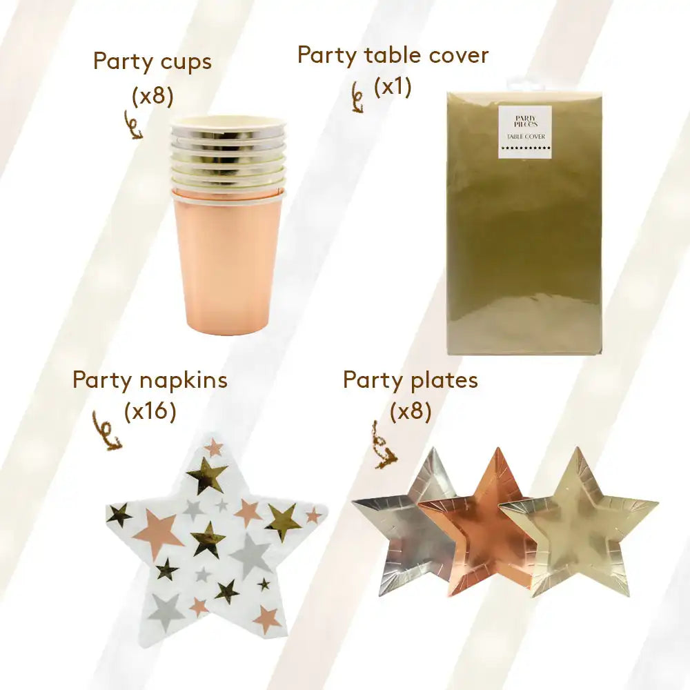 Assorted Metallics Table Set (x8) – Party Pieces
