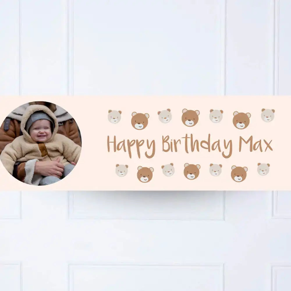 Teddy Bear Personalised Party Banner | Personalised Banners | Party Pieces